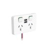 Clipsal Iconic Double GPO Power Point With 2 USB Charger Horizontal 10A ...